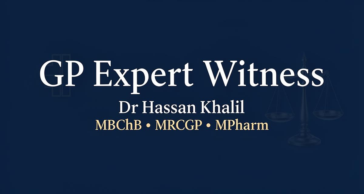 GP Expert Witness | CPR Part 35 Medico-Legal Reports | Dr Hassan Khalil